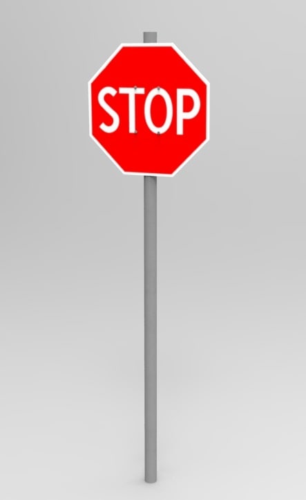 3d model stop sign