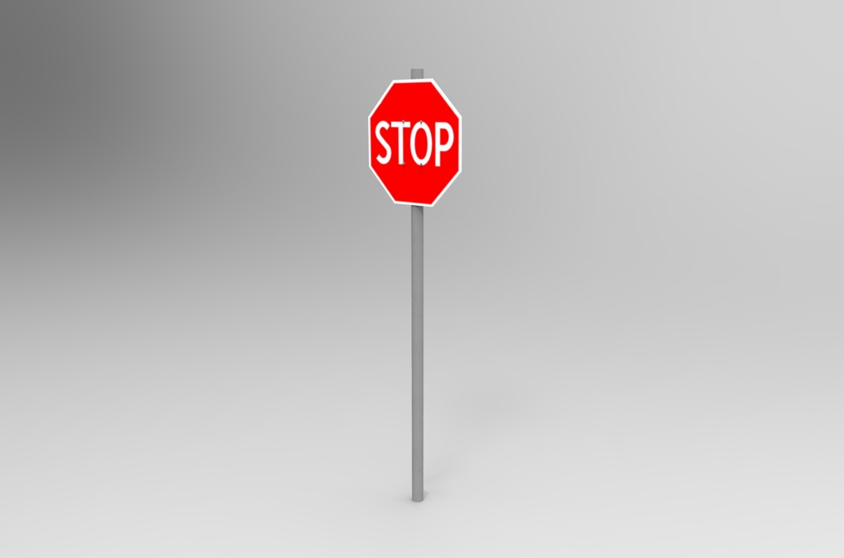 3d model stop sign