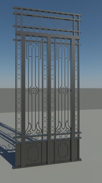 Building Revit Family Ornate steel gate