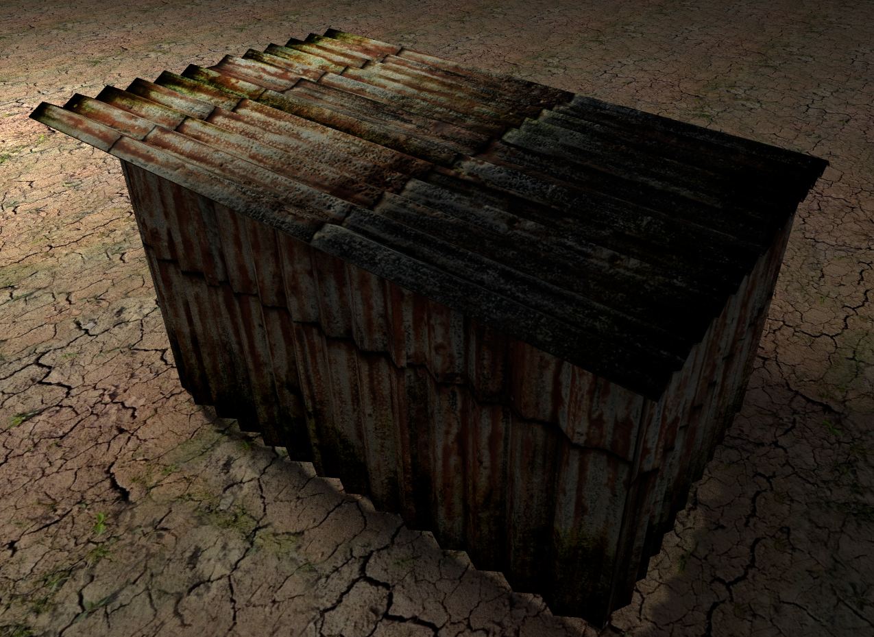 3d 3ds old metal shack