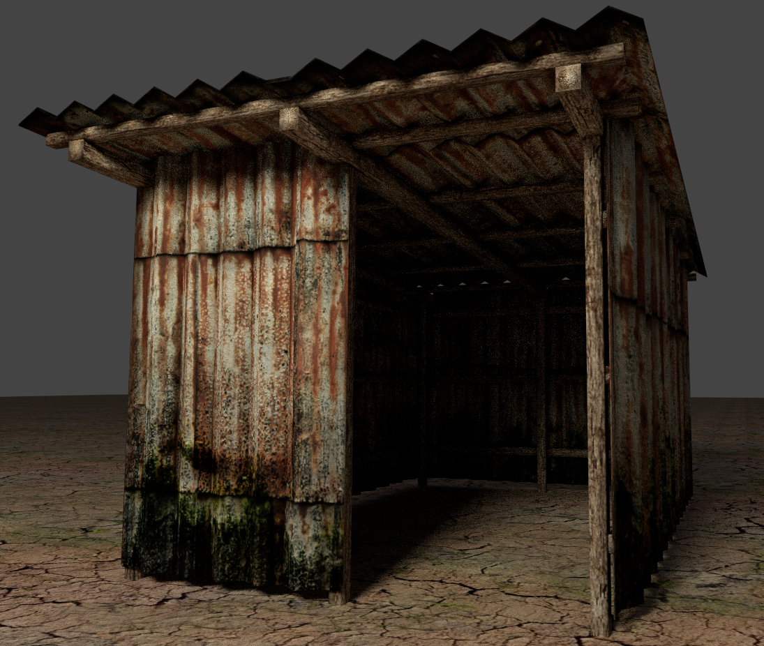 3d 3ds old metal shack