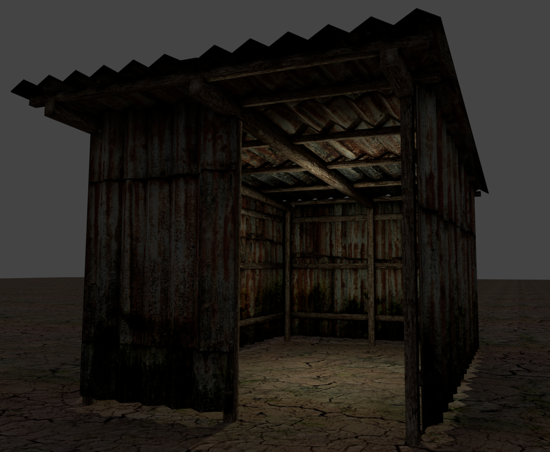 3d 3ds old metal shack