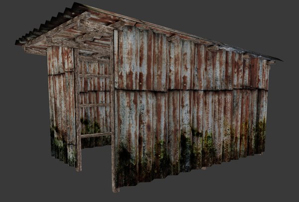 3d 3ds old metal shack