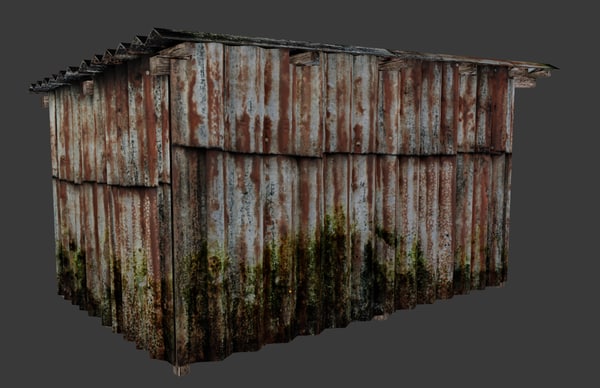 3d 3ds old metal shack