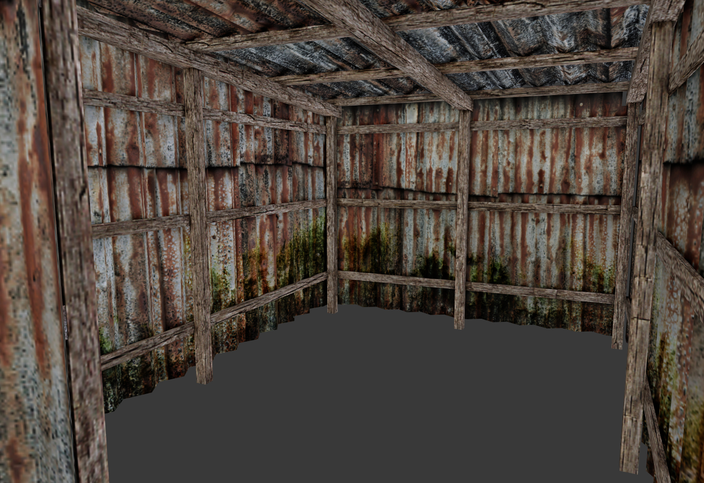 3d 3ds old metal shack