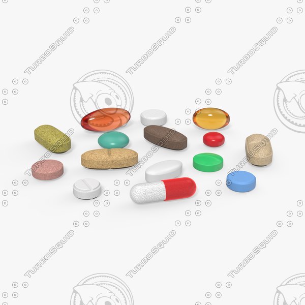 medicine tablets capsules 3d model