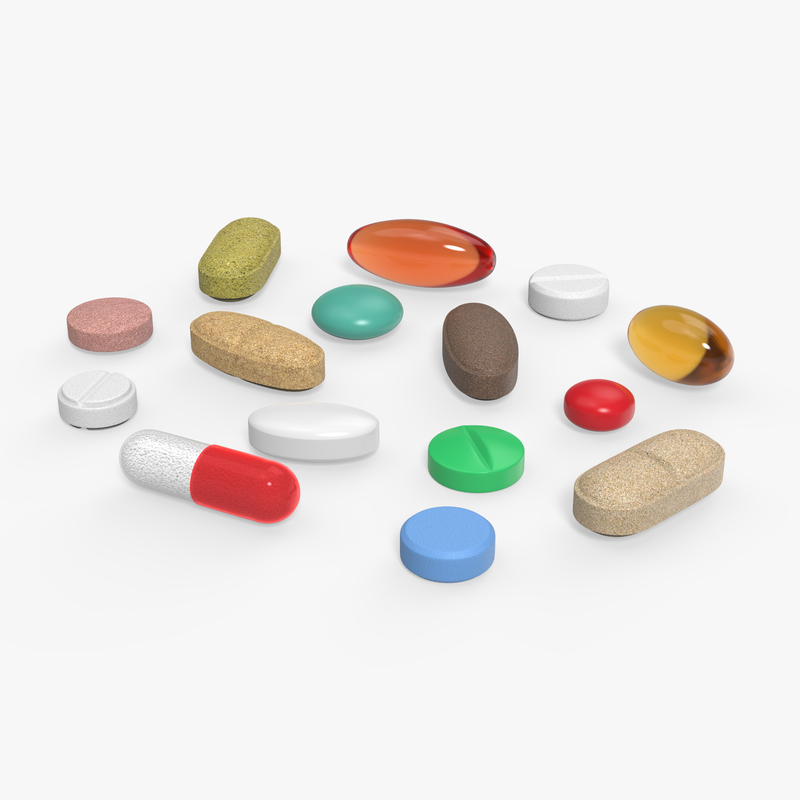 medicine tablets capsules 3d model
