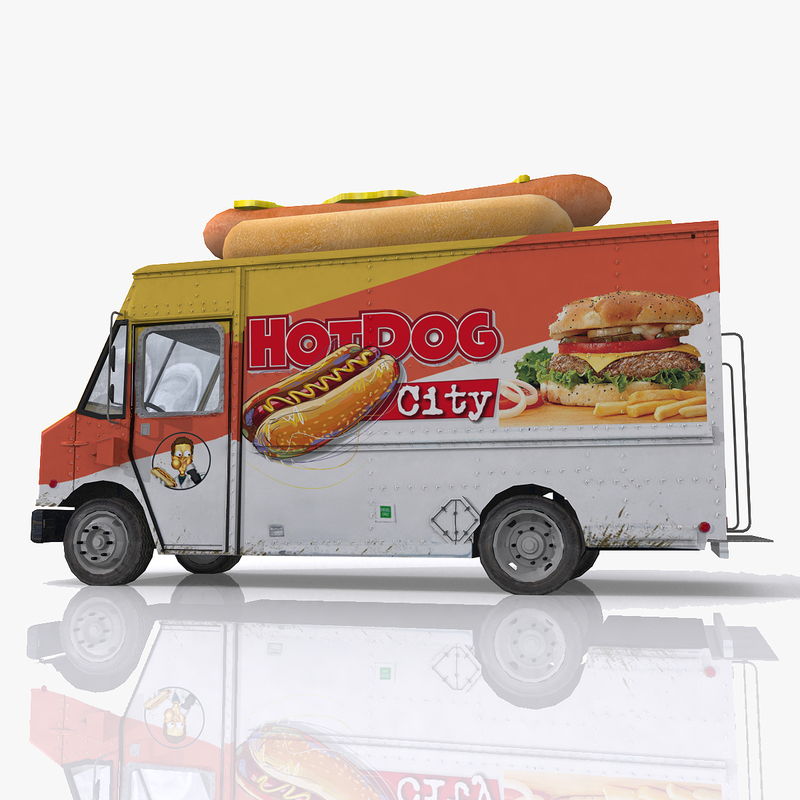 3d model hot dog food truck