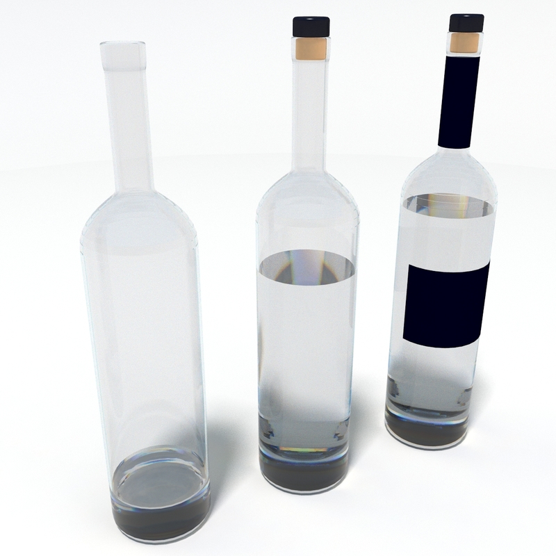 3d model bottle alcohol