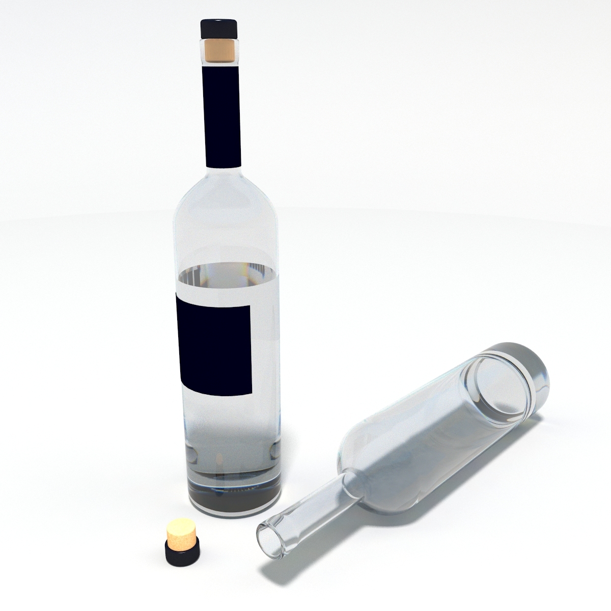 3d model bottle alcohol