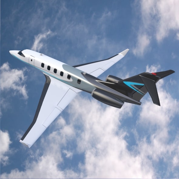 3d private jets model