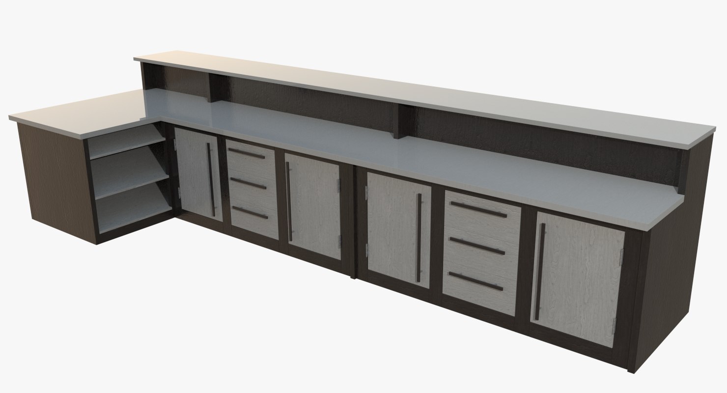 3d interactive kitchen bar counter model