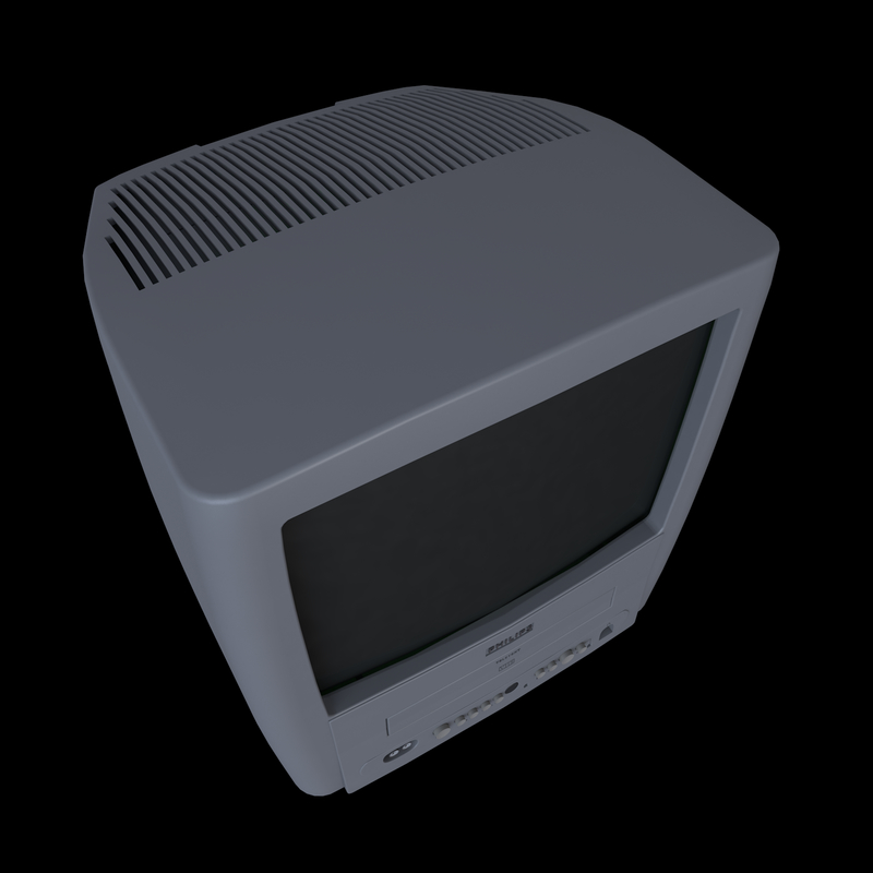3d model old crt tv