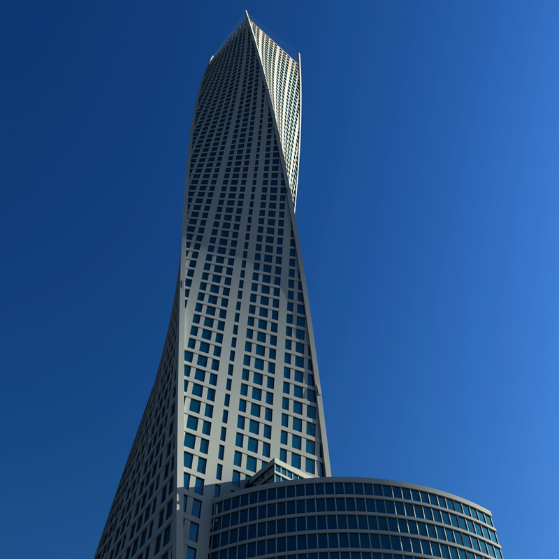 infinity tower dubai 3d model