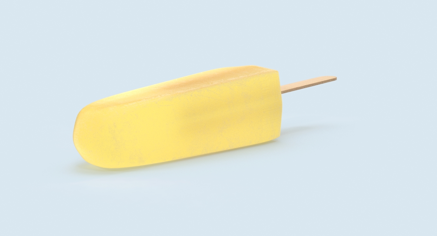 3d yellow popsicle