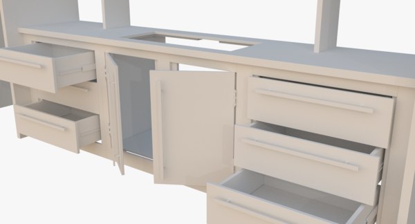 3d interactive kitchen bar counter