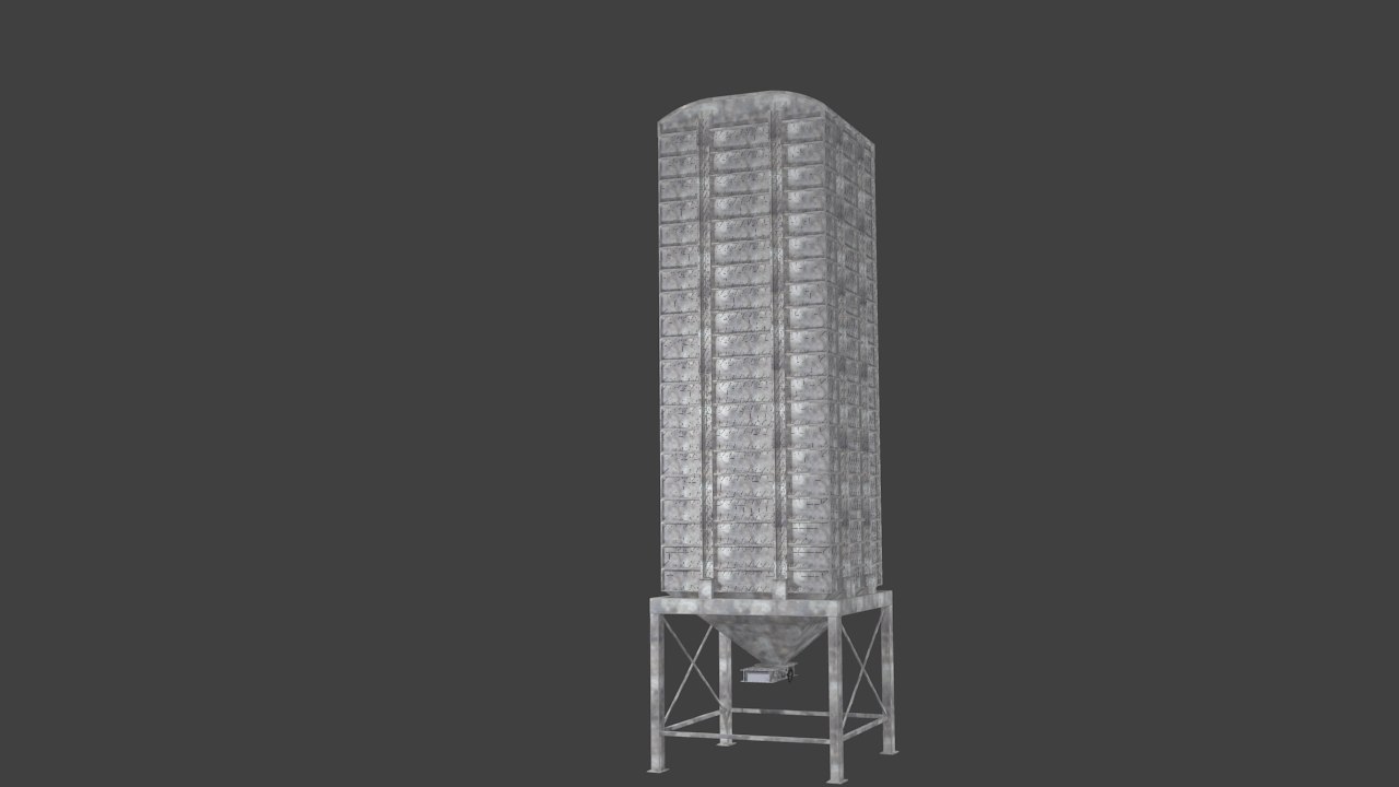 3d model square silo