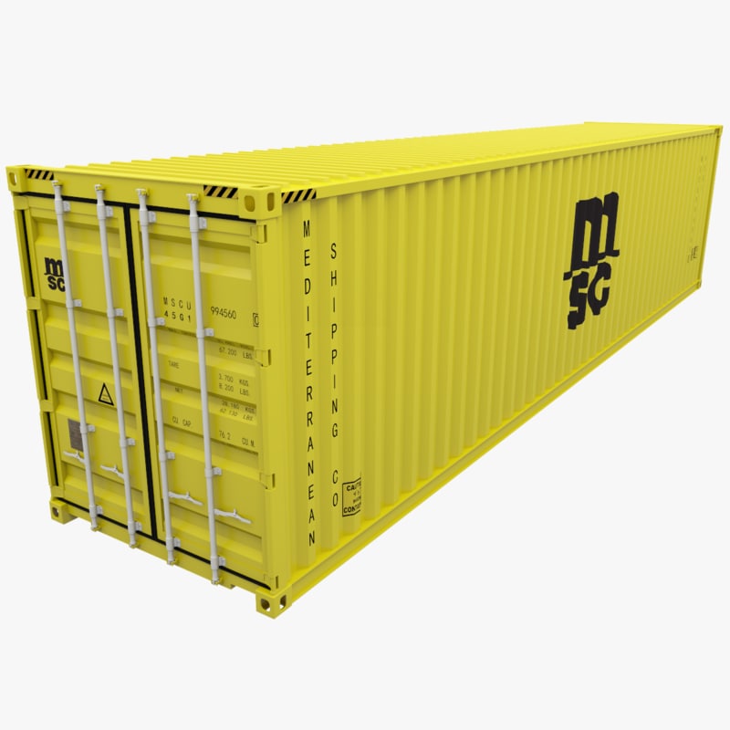 mediterranean shipping container msc 3d obj