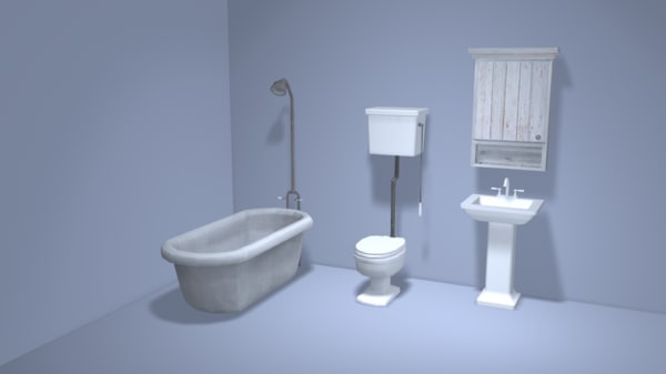 3d model bathroom set