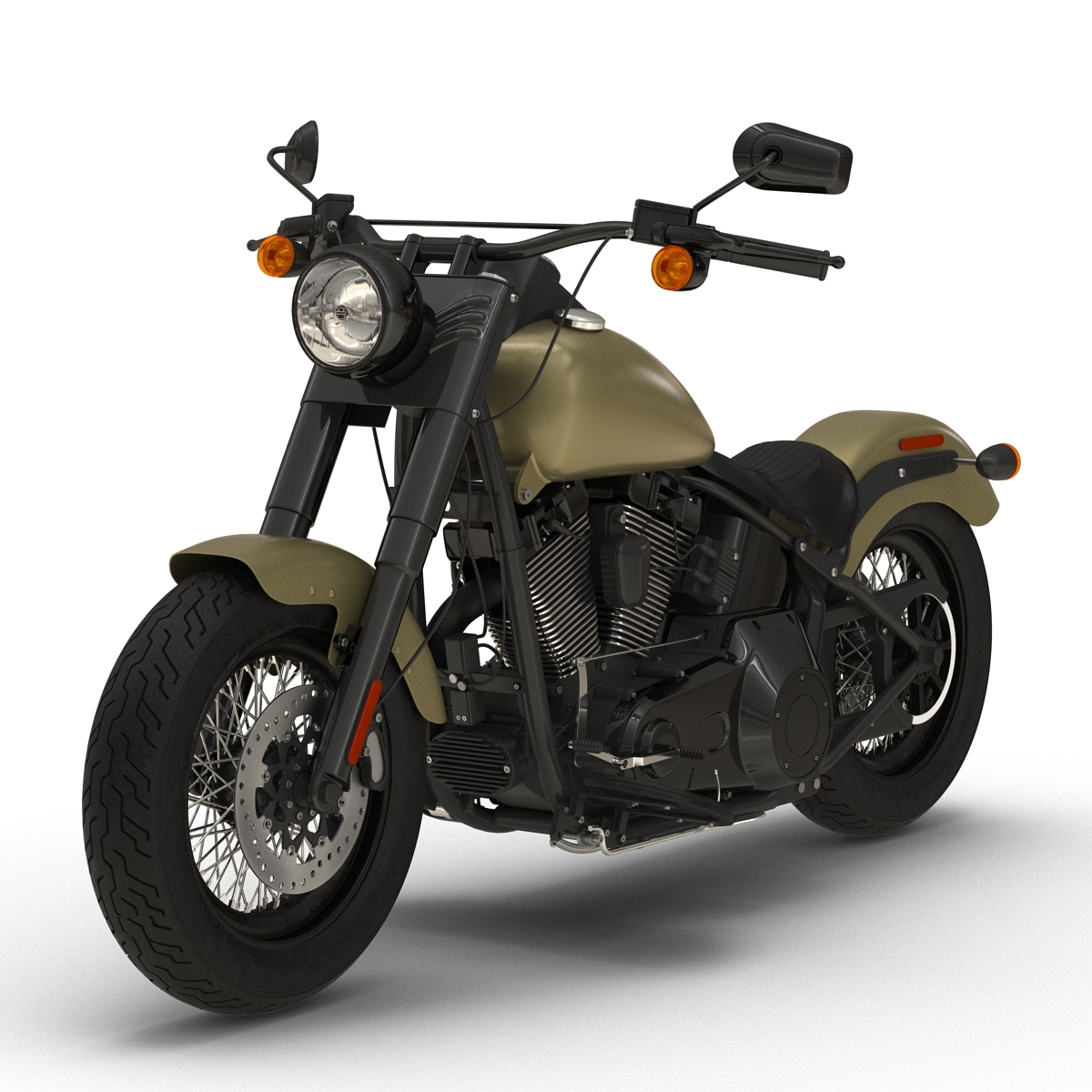 generic motorcycle rigged 3d model