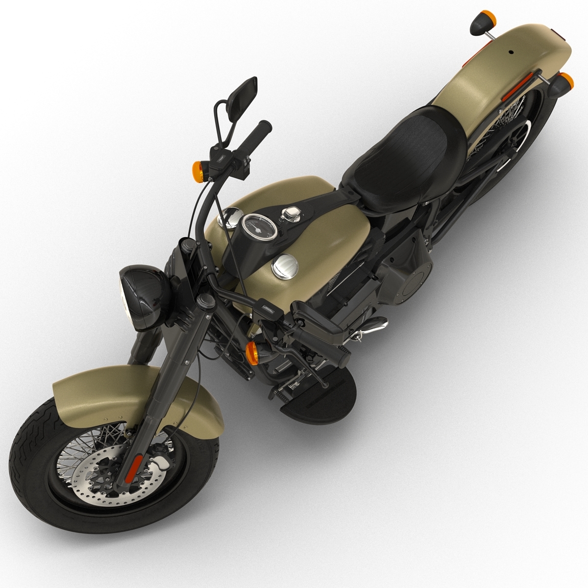 generic motorcycle rigged 3d model