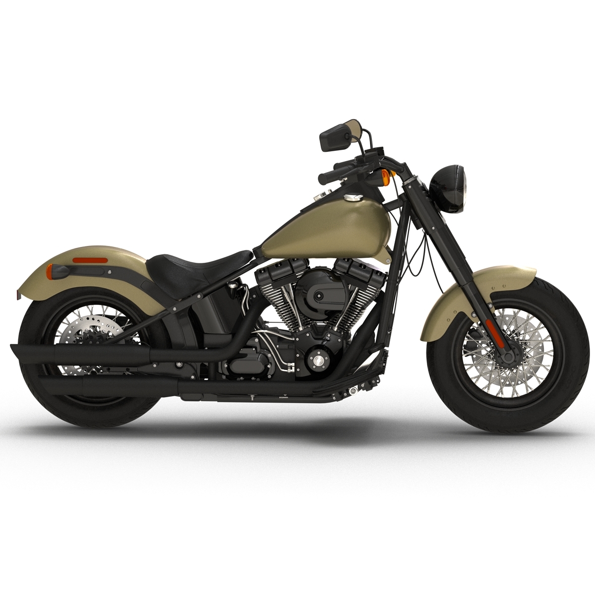 generic motorcycle rigged 3d model