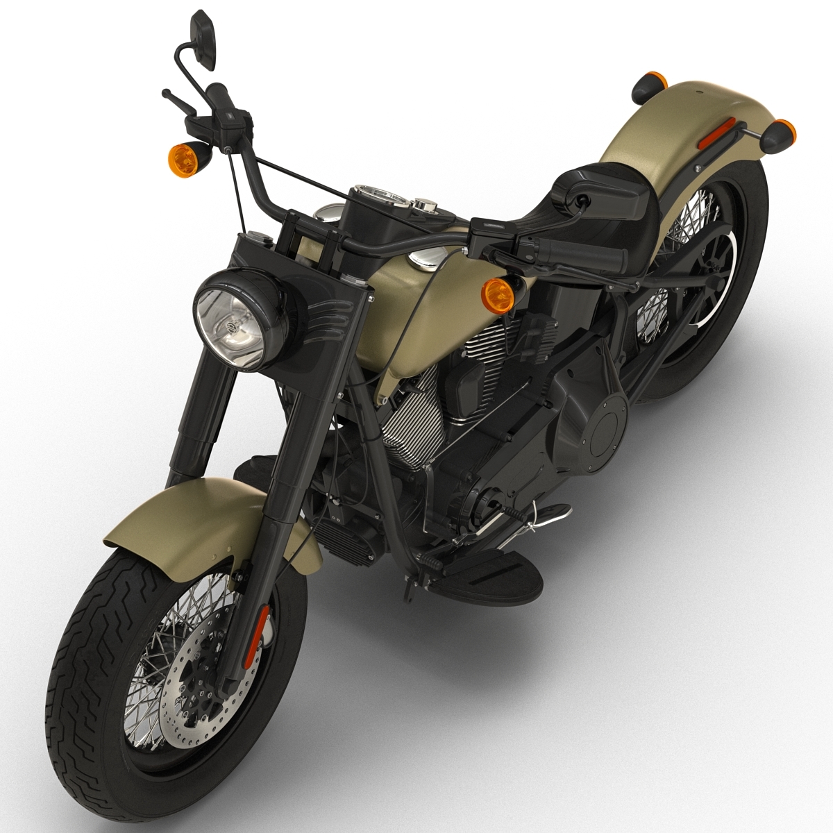 generic motorcycle rigged 3d model