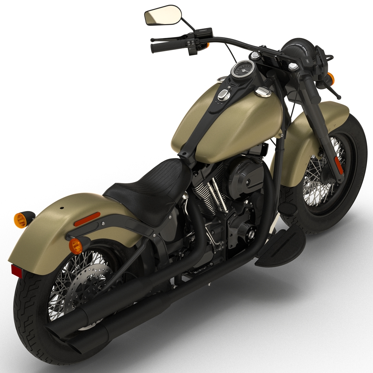 generic motorcycle rigged 3d model