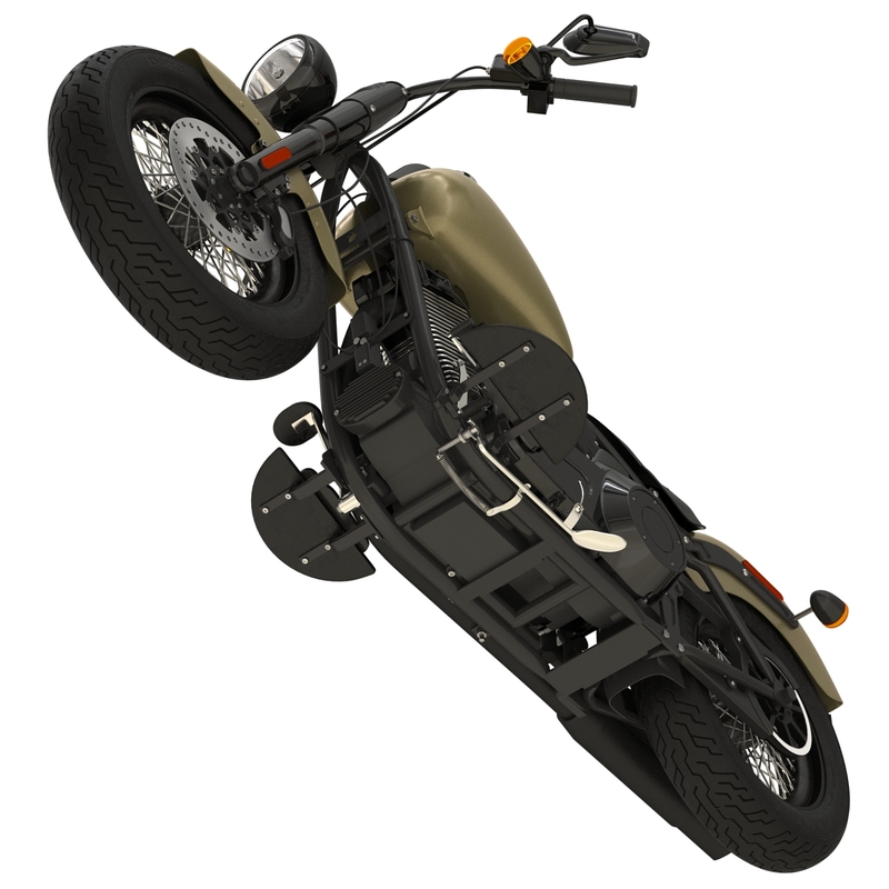 generic motorcycle rigged 3d model