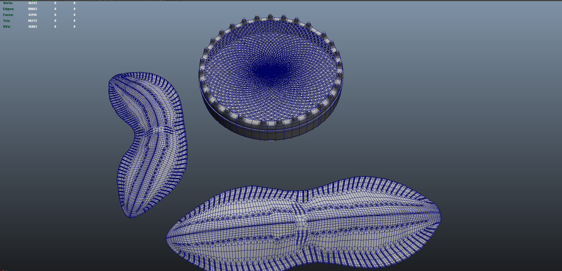 3d diatoms algae cells model