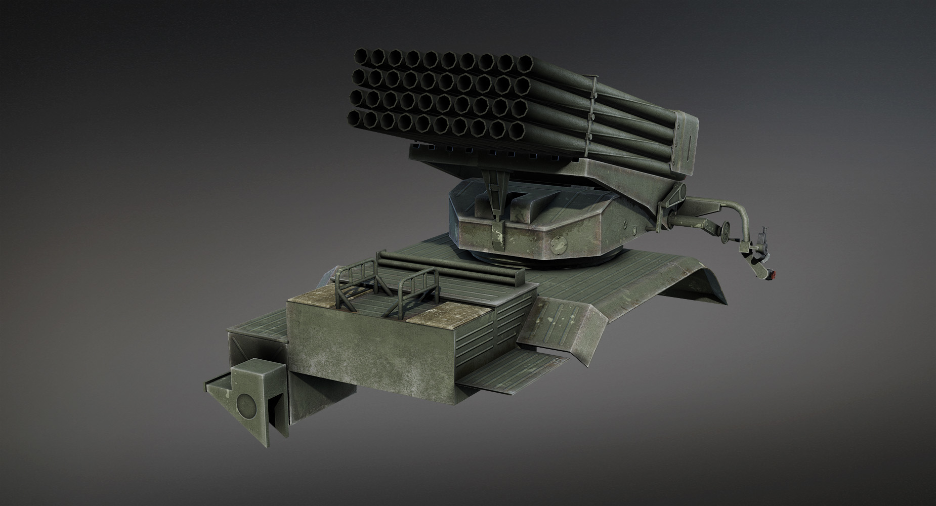 low-poly grad rocket launcher 3d max