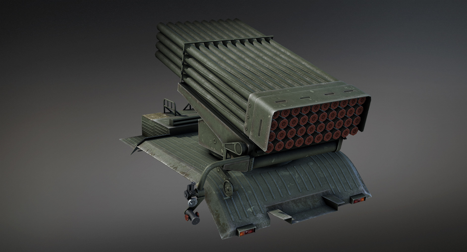 low-poly grad rocket launcher 3d max