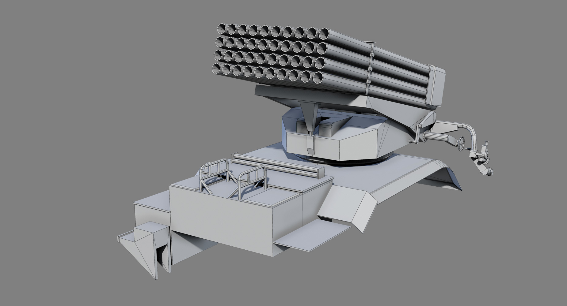 low-poly grad rocket launcher 3d max