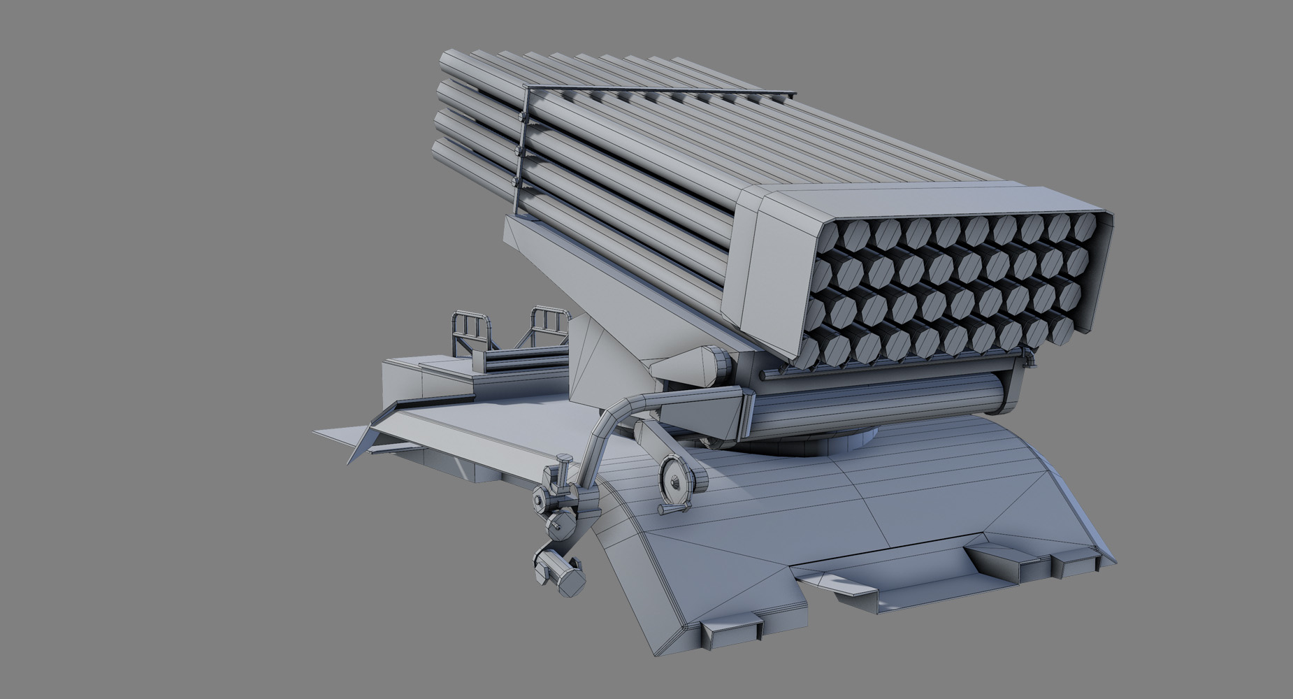 low-poly grad rocket launcher 3d max