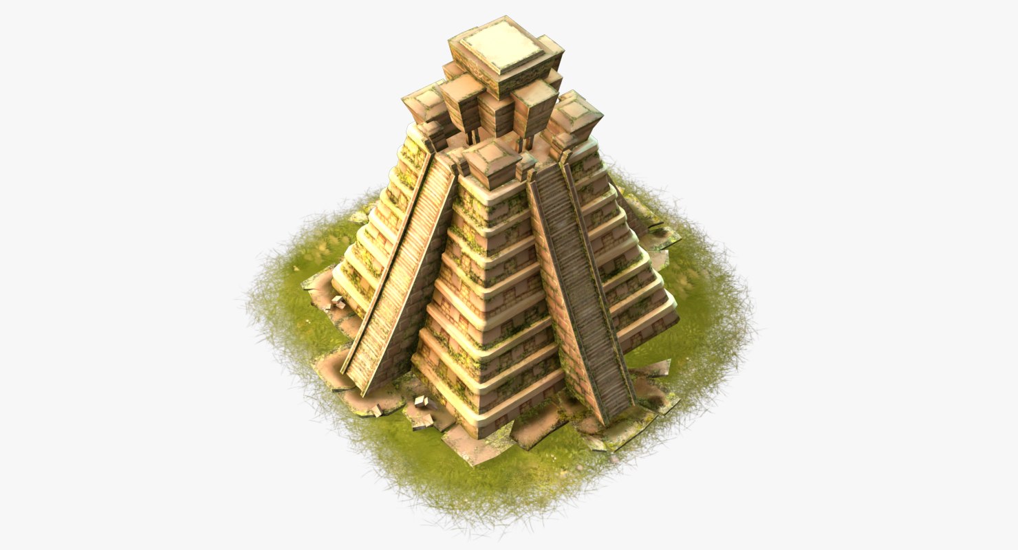 cartoon mayan temple 3d model