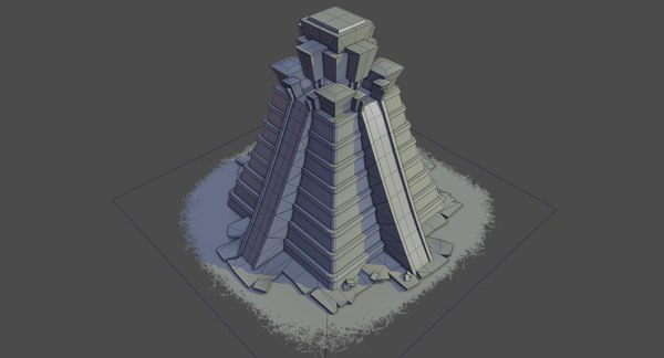 cartoon mayan temple 3d model