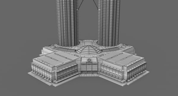 petronas towers 3d max