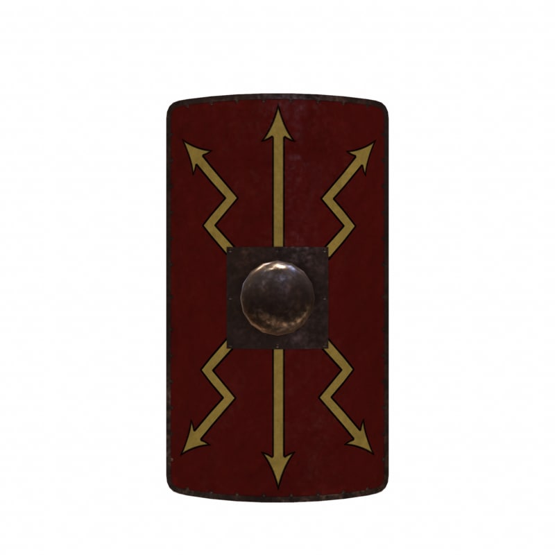 3d model gladiator shield roman
