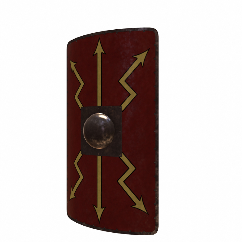 3d model gladiator shield roman