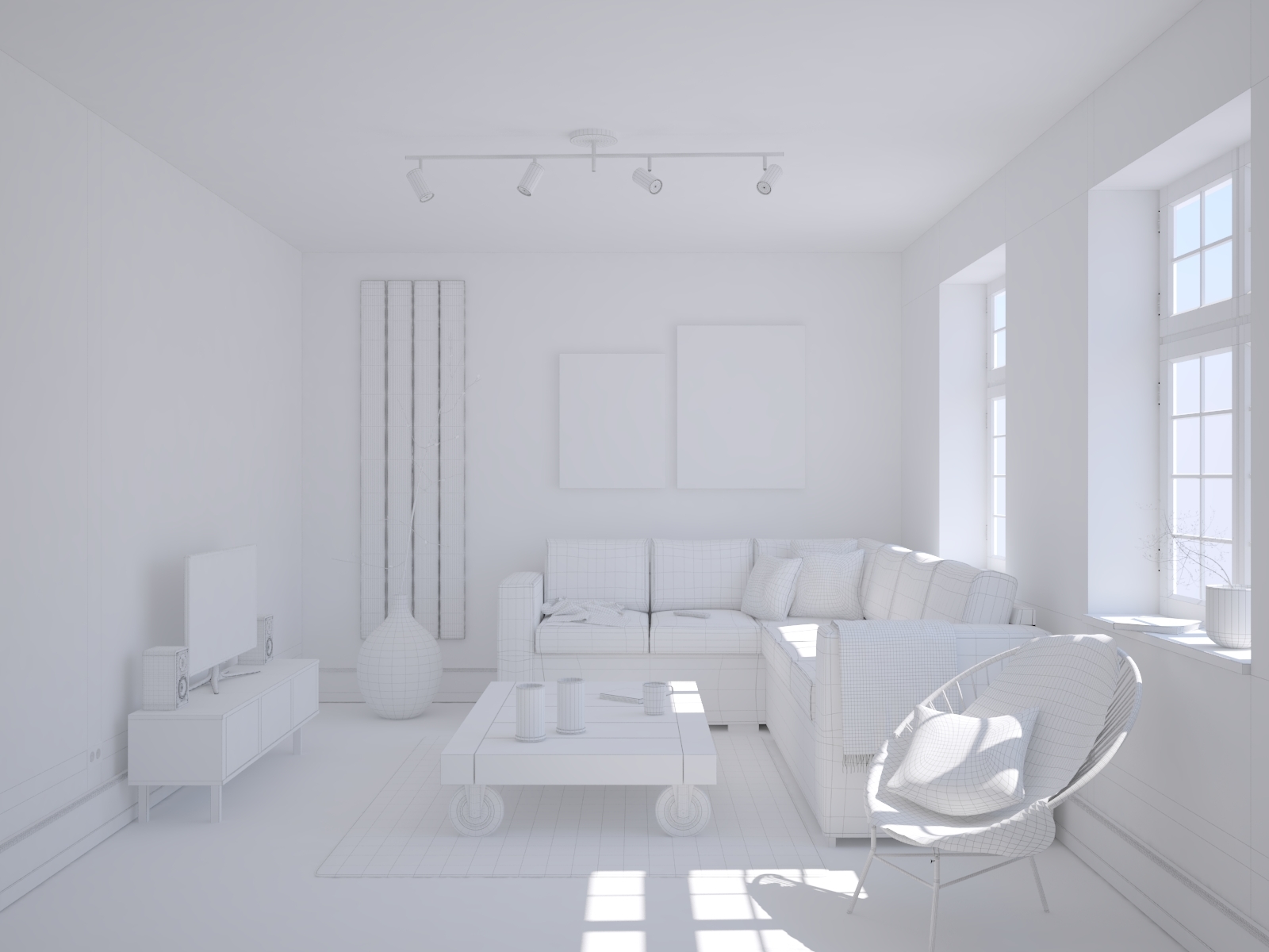 scandinavian livingroom 3d model