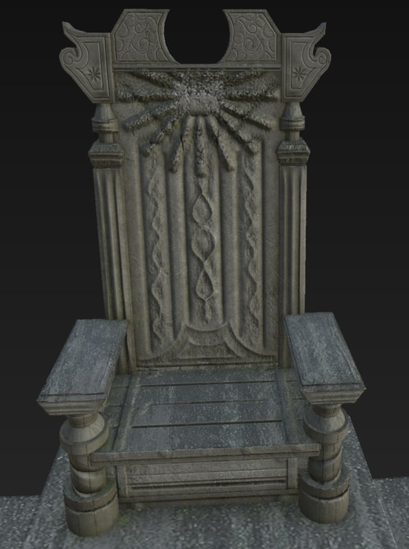 3d model throne medieval castle