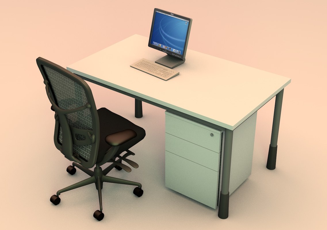 office workstation 3d c4d