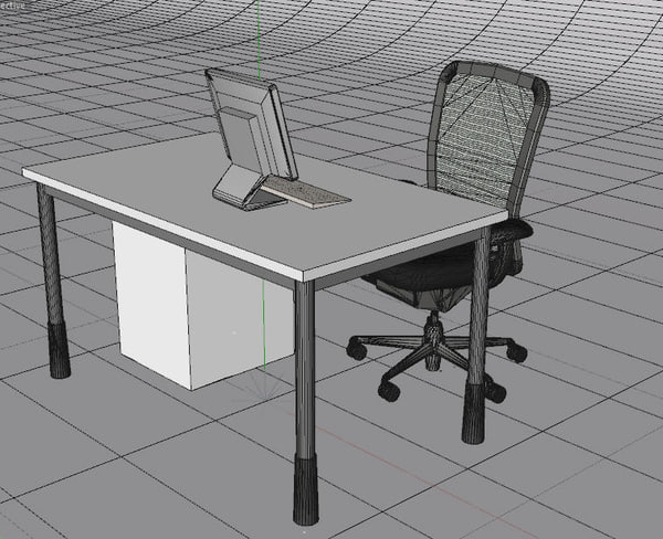 office workstation 3d c4d