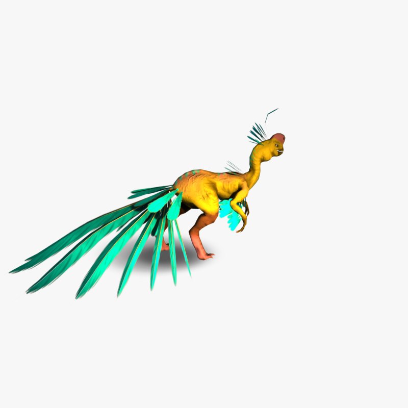 3d nomingia dinosaur colourful model