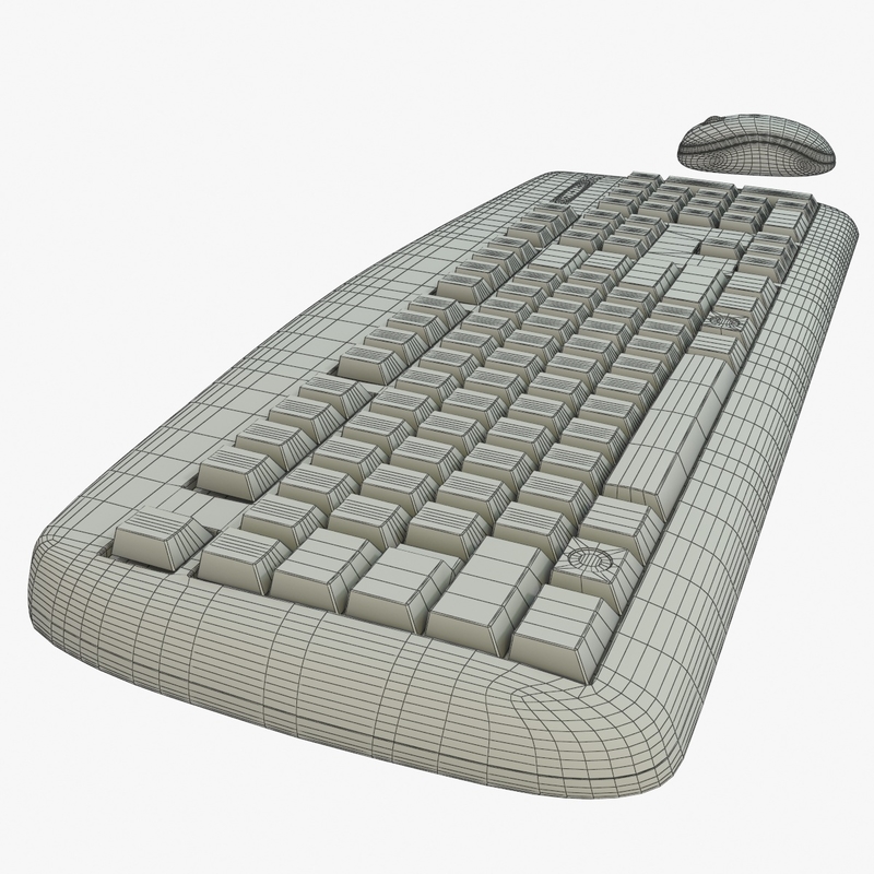 3d model monitor keyboard mouse