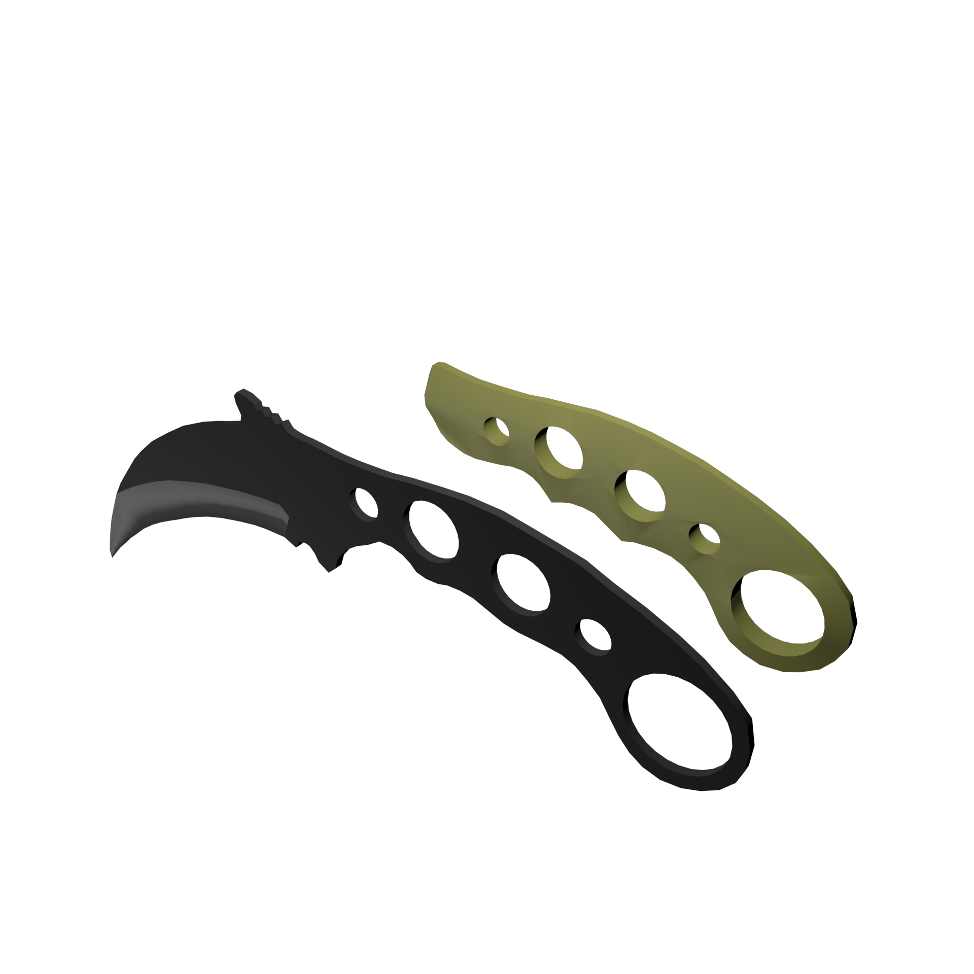karambit knife blade grip 3d max