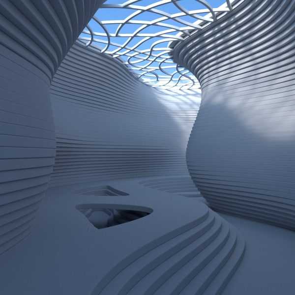 3d abstract art layer model