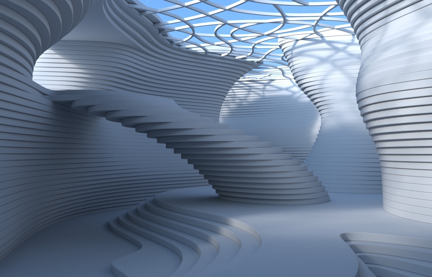 3d abstract art layer model