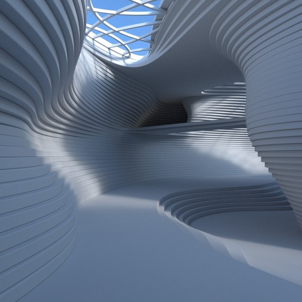 3d abstract art layer model