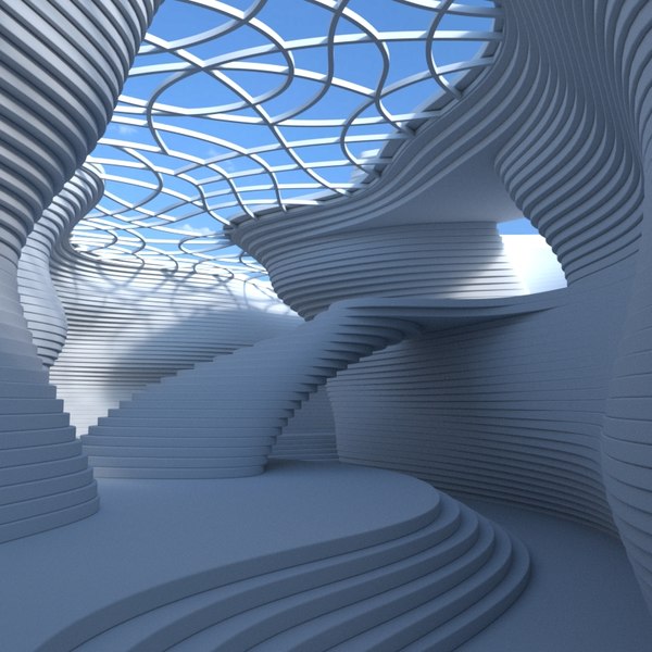 3d abstract art layer model